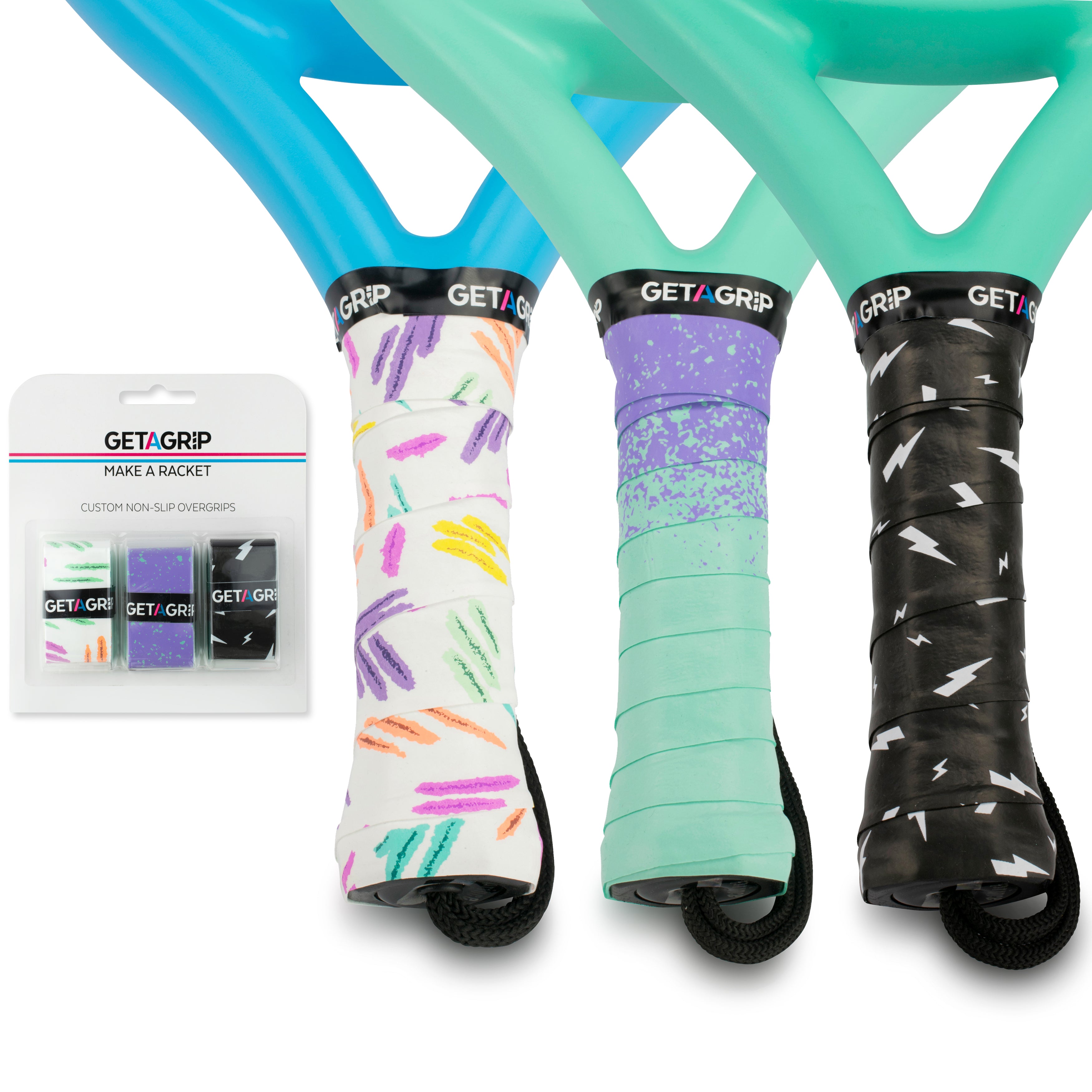 Padel Overgrip 3-Pack - Tacky Absorbent - Bold Design - Get A Grip ...